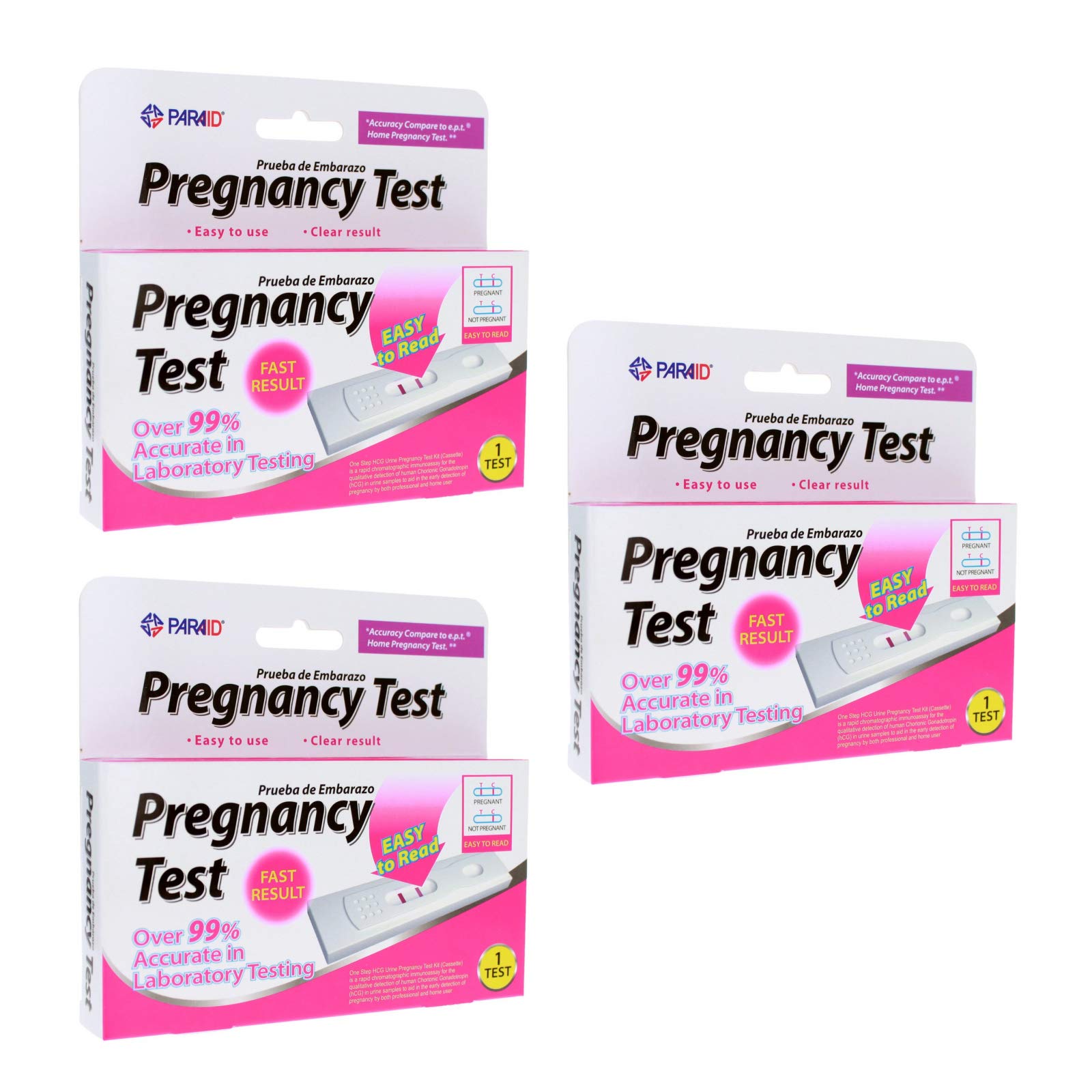 Paraid Home Pregnancy Test Kit Clear Fast Results 3 Pack