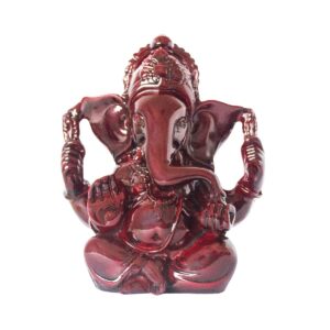 addune hindu god lord ganesha idol statue indian elephant buddha ganesh sculpture blessing home pooja diwali decor good luck (dark red)