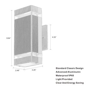 LMP 4 Pack LED Square Up and Down Lights Outdoor Wall Light，Body in Aluminum Waterproof Outdoor Wall Lamps，3000k 5W with Certificate ETL