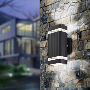 LMP 4 Pack LED Square Up and Down Lights Outdoor Wall Light，Body in Aluminum Waterproof Outdoor Wall Lamps，3000k 5W with Certificate ETL