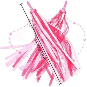 kortes 2 pcs Girls Pink Bike Streamers Kids Handlebar Streamers Bike Tassels Ribbons Kids Bike Accessories