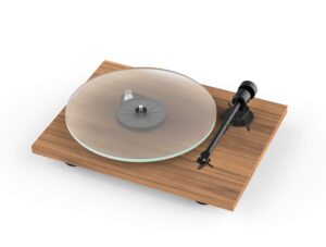 pro-ject t1 bt turntable with built-in preamp and wireless audio transmitter (satin walnut)