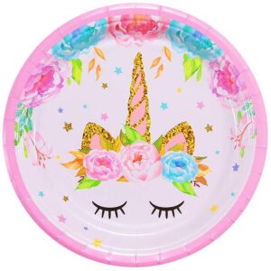 oneBest Unicorn Plates and Napkins, 16 Serves