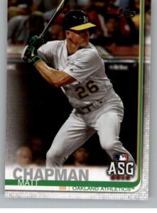 2019 topps update (series 3) #us157 matt chapman oakland athletics official baseball trading card