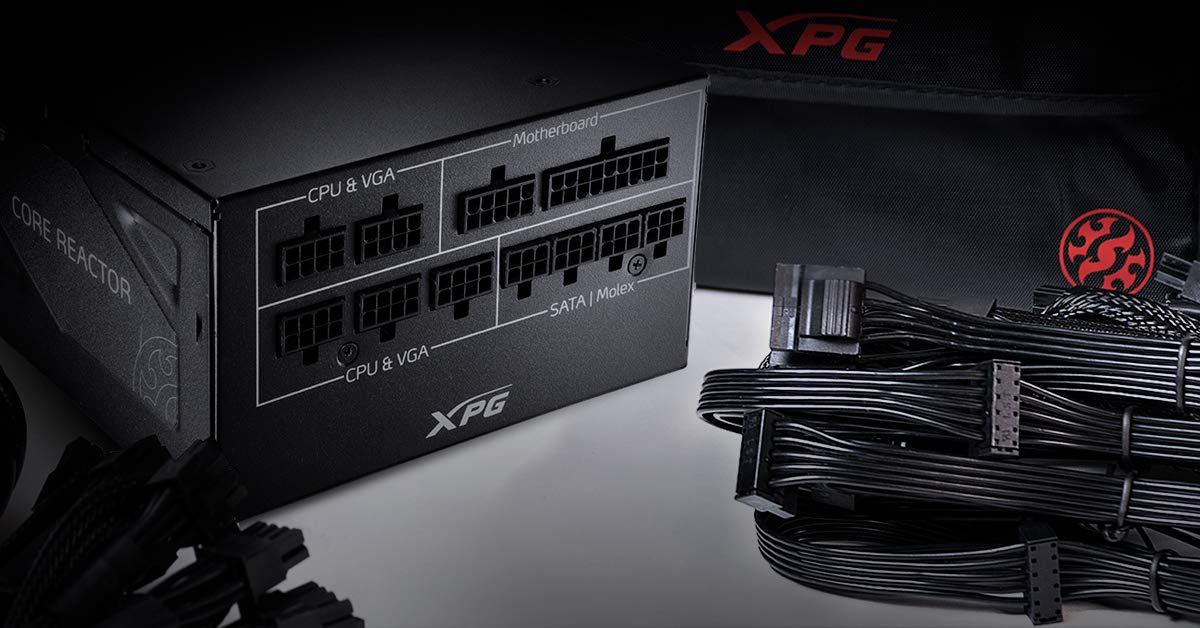 XPG Core Reactor Modular PSU: 80 Plus Gold - ATX - Fully Modular Power Supply - 10 Year Warranty - 850 Watt