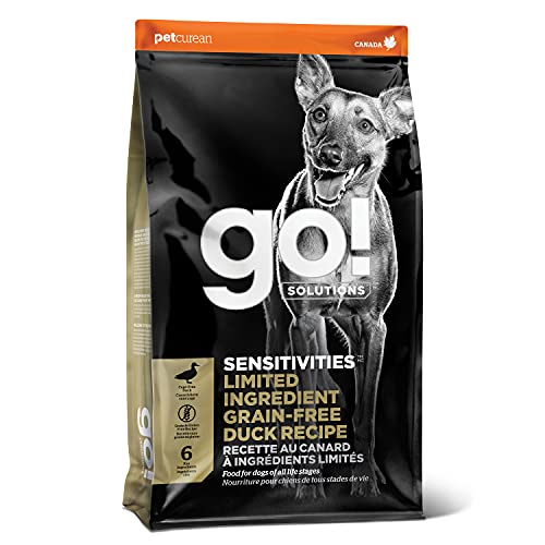 GO! SOLUTIONS Sensitivities – Duck Recipe – Limited Ingredient Dog Food, 22 lb – Grain Free Dog Food for All Life Stages – Dog Food to Support Sensitive Stomachs