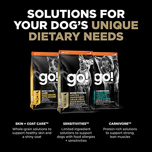 GO! SOLUTIONS Sensitivities – Duck Recipe – Limited Ingredient Dog Food, 22 lb – Grain Free Dog Food for All Life Stages – Dog Food to Support Sensitive Stomachs