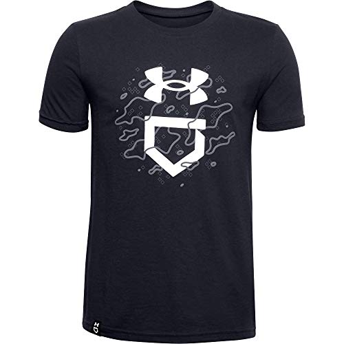 Under Armour B Il Graphic T Camo Lockup, Black (001)/Steel, Youth Small