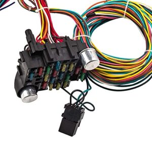 Auto Parts Prodigy Universal Wiring Harness Kit - 21 Circuit Long Wires Standard Color Wiring Harness Kit Replacment for Chevy Mopar Hotrods Ratrods Ford Chrysler Universal Automotive Wiring