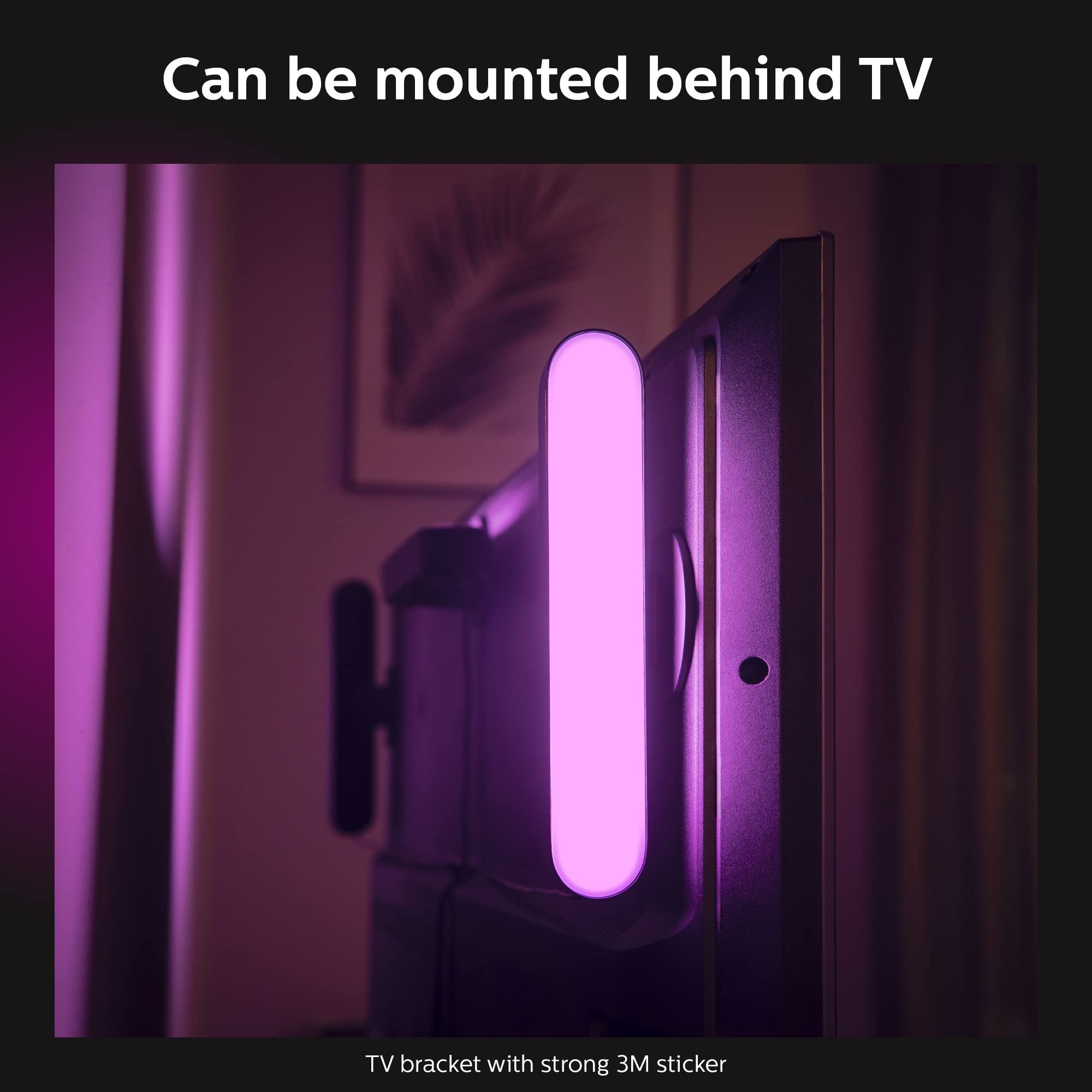 Philips Hue Play Starter Kit Two Black Hue Play Light Bars, Hue Hub, and Power Supply, Compatible with Alexa