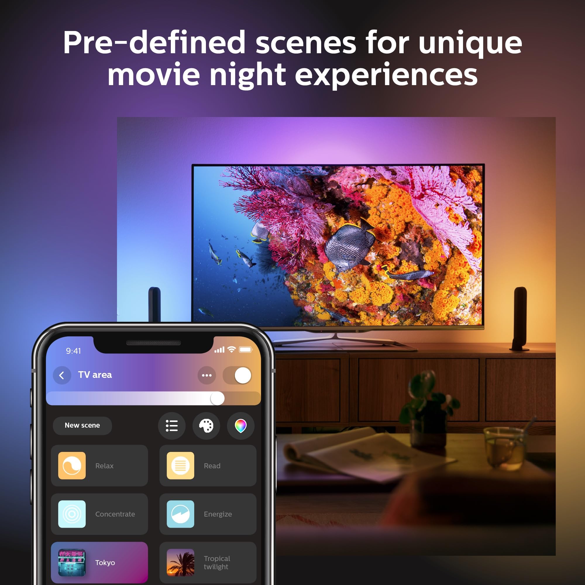 Philips Hue Play Starter Kit Two Black Hue Play Light Bars, Hue Hub, and Power Supply, Compatible with Alexa