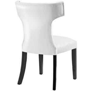 Modway Curve Vinyl Set of 2, Two Dining Chairs, White