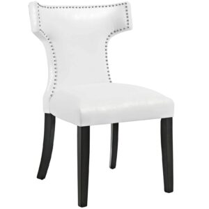 Modway Curve Vinyl Set of 2, Two Dining Chairs, White