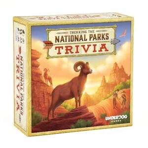 trekking the national parks: trivia | national parks trivia game for adults and kids | giftable trivia game for family game night by underdog games