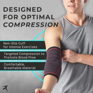 Rymora Fitness Elbow Brace- S, Compression Support Sleeve for Tendonitis, Tennis Elbow, Golf Elbow Treatment, Weightlifting & Weak Joints - Reduce Joint Pain During Any Activity!