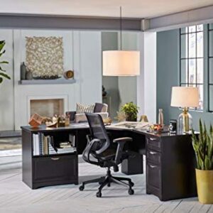 Realspace Magellan Performance 71"W L-Shaped Desk, Espresso