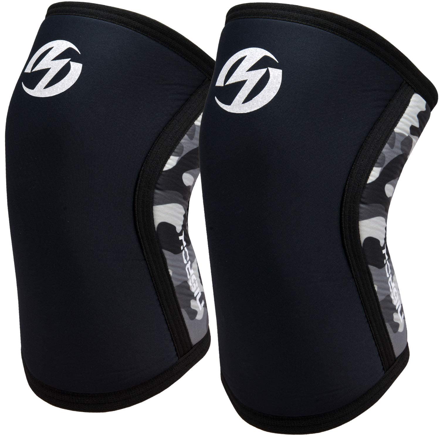 Knee Sleeves (1 Pair), 7mm Neoprene Compression Knee Braces, Great Support for Cross Training, Weightlifting, Powerlifting, Squats, Basketball and More Large