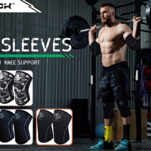 Knee Sleeves (1 Pair), 7mm Neoprene Compression Knee Braces, Great Support for Cross Training, Weightlifting, Powerlifting, Squats, Basketball and More Large