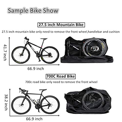 Folding Bike Bag 26 inch to 29 inch Thick Bicycle Travel Case,Bike Cases for Air Travel,Transport,Shipping