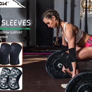 Knee Sleeves (1 Pair), 7mm Neoprene Compression Knee Braces, Great Support for Cross Training, Weightlifting, Powerlifting, Squats, Basketball and More