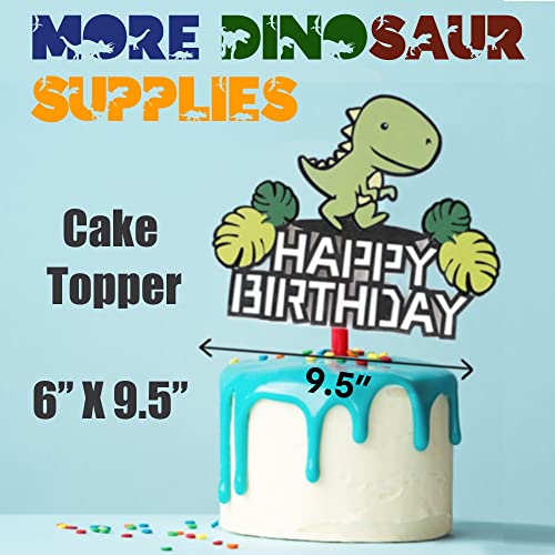 Dinosaur Party Decorations, Dinosaur Birthday Party Supplies & PDF Downloads, for Boys Girls, Dino Party Decorations with Jurassic Park Fringe Backdrop, Godzilla T Rex Balloons, 3, 4 year old (GOLD)