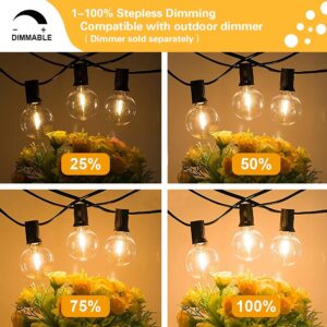 SUNTHIN Outdoor String Lights, 97FT Patio Lights with 49 G40 Shatterproof LED Bulbs(1 Spare), Waterproof Lights String for Outside Backyard, Porch, Bistro, Party, Camping, Garden Gathering