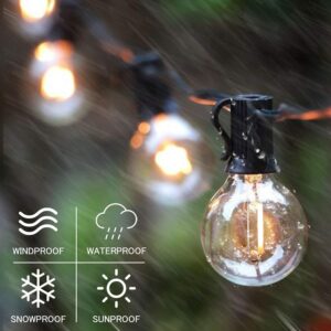 SUNTHIN Outdoor String Lights, 97FT Patio Lights with 49 G40 Shatterproof LED Bulbs(1 Spare), Waterproof Lights String for Outside Backyard, Porch, Bistro, Party, Camping, Garden Gathering