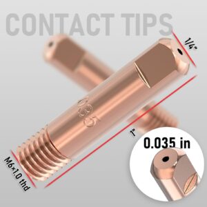 YESWELDER 25-pk MIG Welding Contact Tip 11-35 (0.035") for Lincoln Tweco MIG Guns 100L Mini