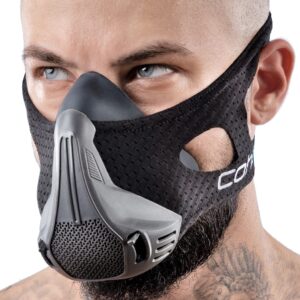 coher Workout Mask Breathing Mask for Men and Women - Adjustable Resistance Levels - Increase Lung Capacity and Endurance - Ideal for Jogging, Sports, Cycling, Fitness