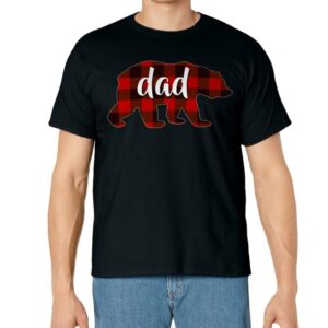 Red Plaid Dad Buffalo Matching Family Papa Pajama Christmas T-Shirt