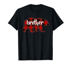 red plaid brother buffalo matching family pajama christmas t-shirt