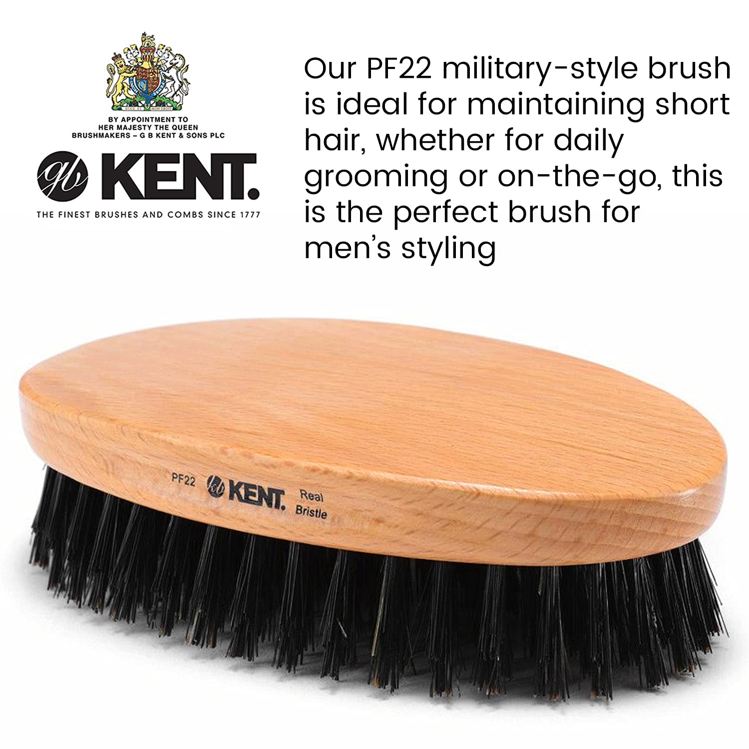 Kent Mens Beard Kit, 81T Extra Small Beard Mustache Comb, 14T All Coarse Tooth Pocket Comb and PF22 Oval Palm Hair Brush. Beard Mustache Grooming Kit for Travel and Home Beard Care. Made in England