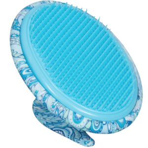 dylonic exfoliating body scrub razor bump brush + ingrown hairs treatment - skin exfoliator for body shaving irritation, strawberry legs, armpit, bikini line - body exfoliator scrubber loofah 1pk blue