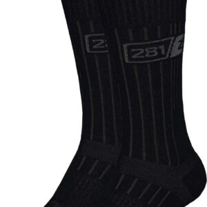 281Z Military Boot Socks - Tactical Trekking Hiking - Outdoor Athletic Sport (Black)(Medium 2 Pairs Pack)