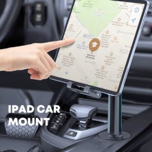 Car Cup Holder Tablet Mount, AHK Universal Tablet & Smartphone Car Cradle Holder for iPad Pro/Air/Mini, Kindle,Tablets Nintendo Switch Smartphones, Compatible with 4.7" to 12.9" Devices