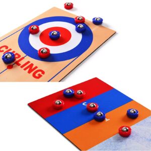 KETIEE Mini Shuffleboard Pucks Equipment Rollers Set 16PCS Shuffleboard Curling Accessories Free Sliding Bead Home Game for Family Fun