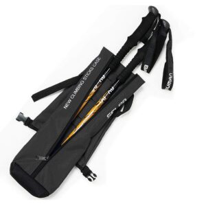 chris.w portable trekking pole carrying bag storage bag pouch with zipper for walking stick hiking poles travel case(black)