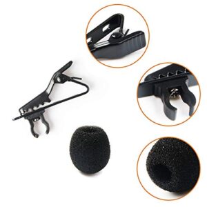 AUGSUN 18Pcs Lapel Microphone Clips Replacement Kit, 6Pcs Lavalier Mic Clips Metal Tie Clips Lavalier Microphone Clips, 6Pcs Windscreen Foam Cover and 6Pcs Plastic Wire Clips