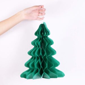 Amosfun 2pcs Christmas Tree Honeycomb Xmas Hanging Ornaments for Christmas Party Decoration