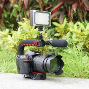 Camera Video Stabilizer Handle Video Grip Camera Video Light Triple Shoe Mount for Gopro for DSLR Sony Nikon Canon for iPhone (Set3)