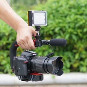 Camera Video Stabilizer Handle Video Grip Camera Video Light Triple Shoe Mount for Gopro for DSLR Sony Nikon Canon for iPhone (Set2)