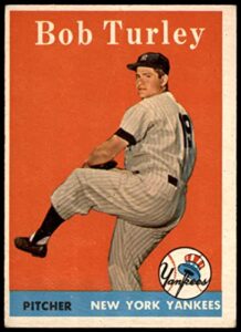 1958 topps # 255 bob turley new york yankees (baseball card) vg yankees