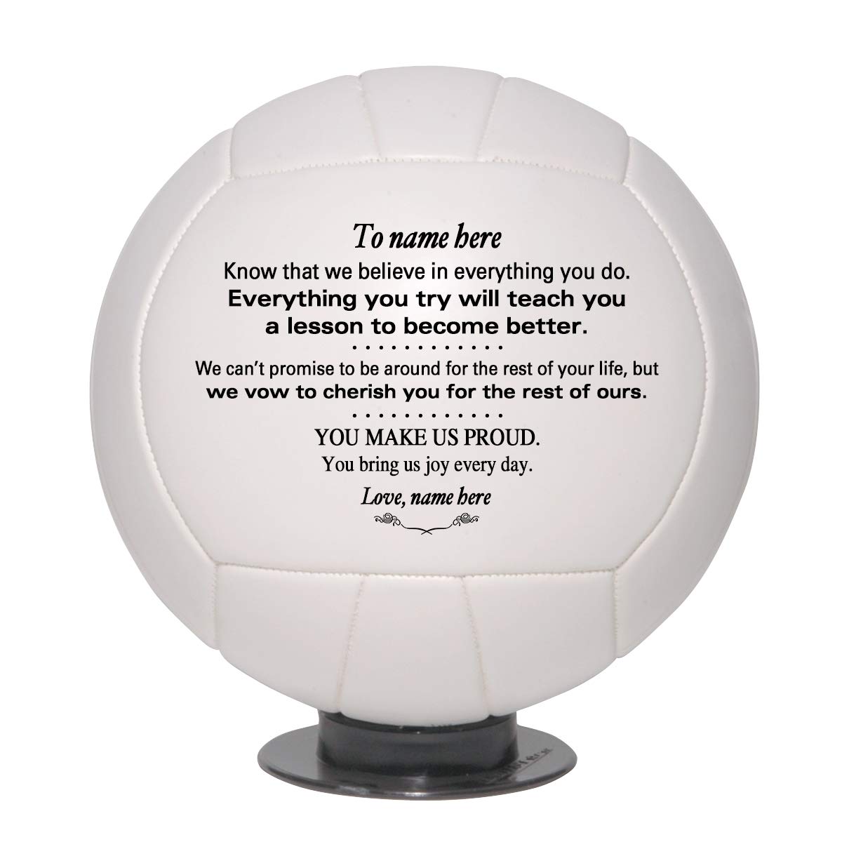 Personalized Custom Volleyball- Dad to Son - Mom to Son - Grandpa to Grandson - Grandma to Grandson - Graduation Birthday Wedding (Full Size Regulation, Personalized)