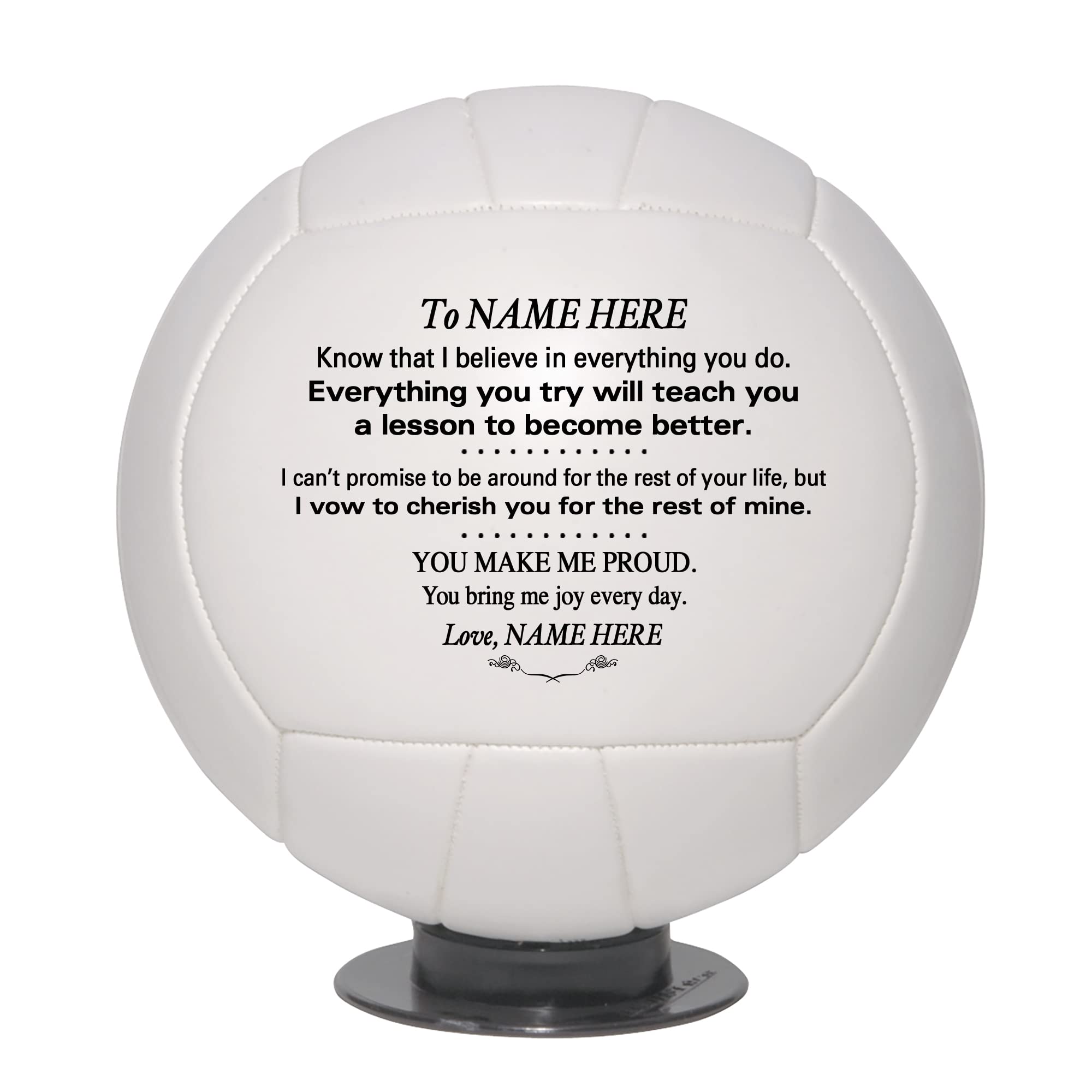 Personalized Custom Volleyball- Dad to Son - Mom to Son - Grandpa to Grandson - Grandma to Grandson - Graduation Birthday Wedding (Full Size Regulation, Personalized)