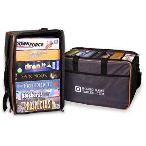 board game bag - allplay/boardgametables.com - [backpack/luggage slip] - padded board game carrier (oxford gray)