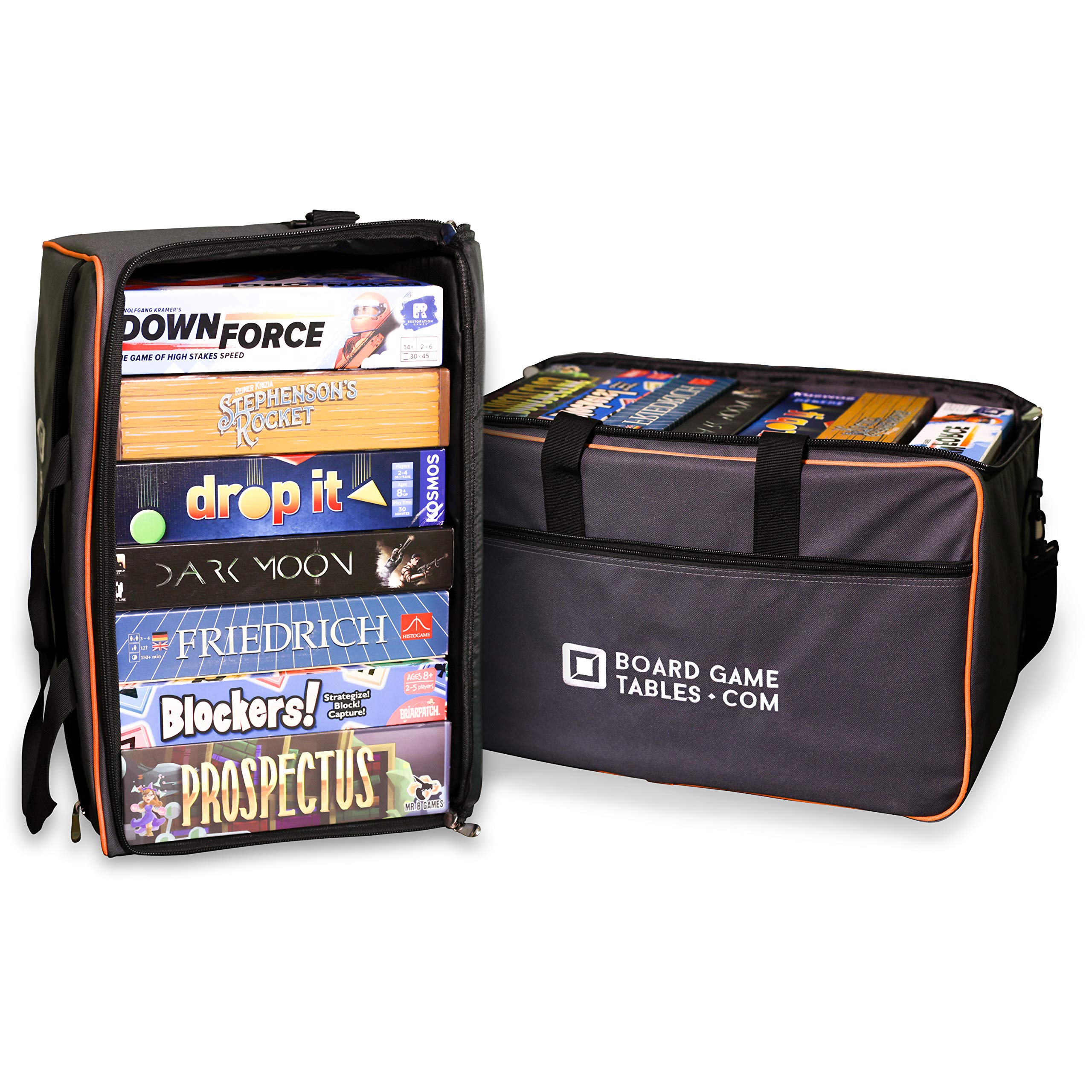 Board Game Bag - Allplay/BoardGameTables.com - [Backpack/Luggage Slip] - Padded Board Game Carrier (Oxford Gray)