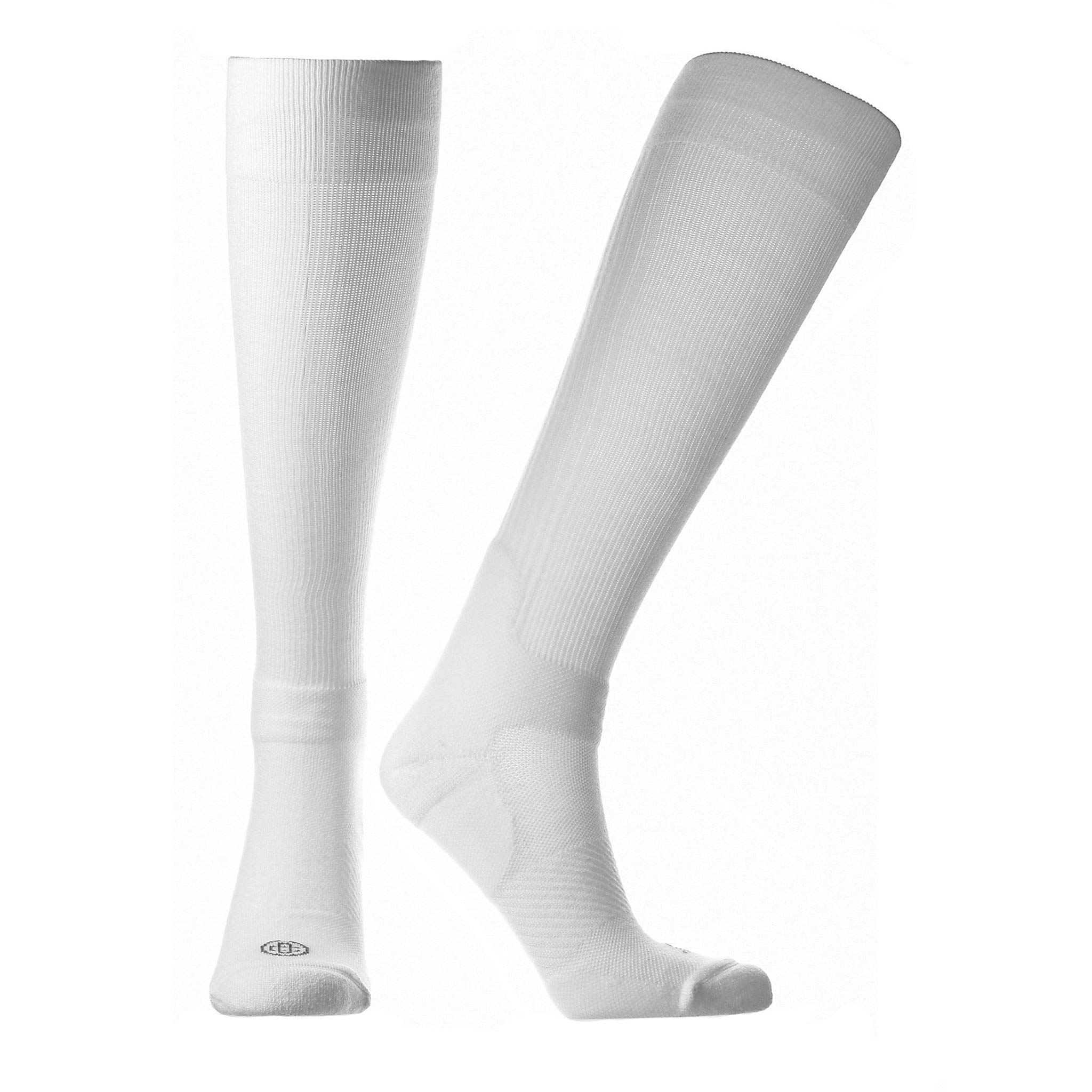 Doctor's Choice Men's Compression Socks, Over-the-Calf, 10-20 mmHg, For Support & Recovery, Seamless Toe, Non-Binding Top (White, X-Large)