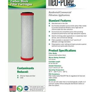 Neo-Pure CTOCL-2510 9-7/8" x 2-1/2" Coconut Shell Carbon Block Filter 0.5 micron - Single