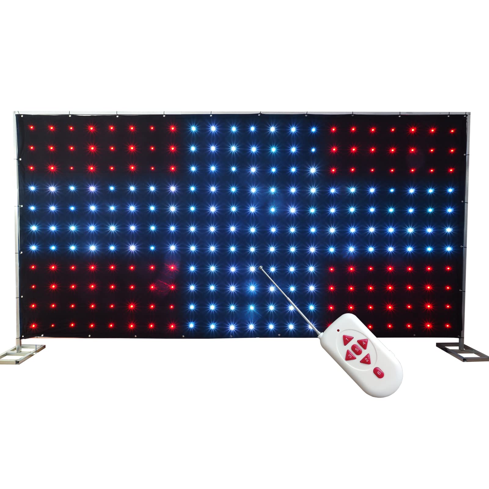 KHXED LED Vision Curtain P18 2x4M DMX Control For Mobile DJ Band Night Club Stage Backdrop