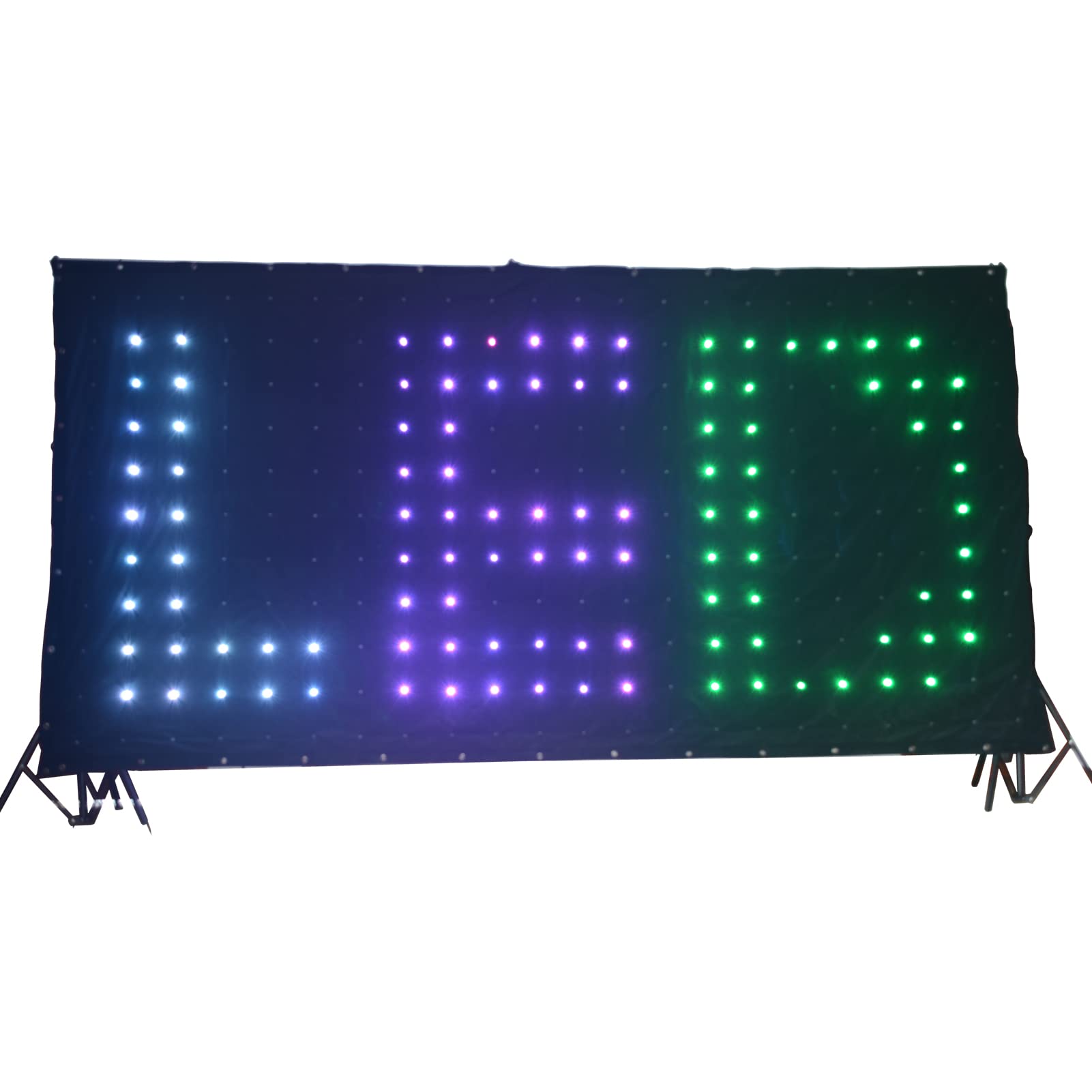 KHXED LED Vision Curtain P18 2x4M DMX Control For Mobile DJ Band Night Club Stage Backdrop